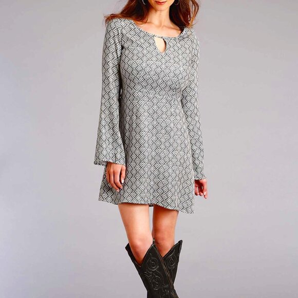 Stetson | Dresses | Stetson Womens Classic Black White Bell Sleeve ...